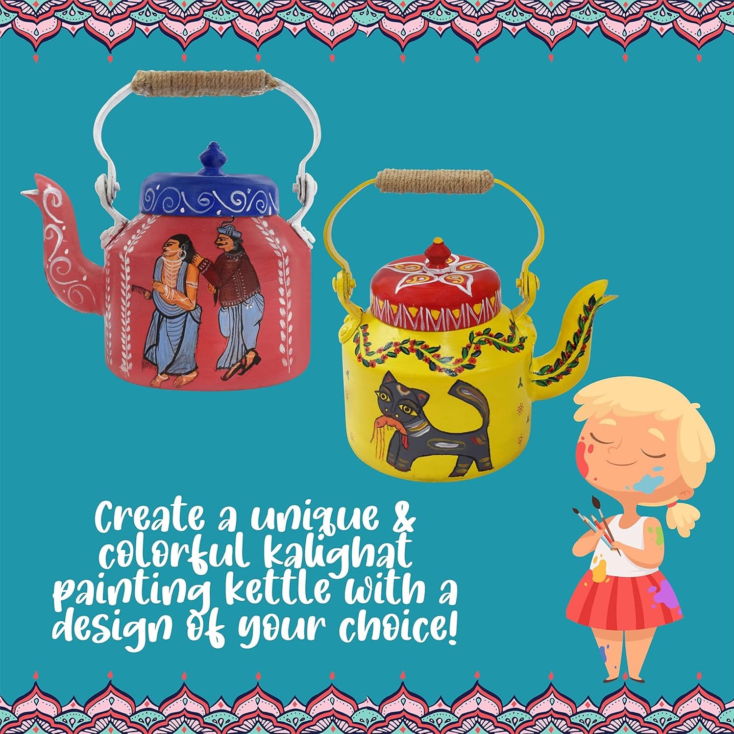 Kalakaram DIY Kalighat Kettle Painting Kit, Indian Ethnic Art Form Pai ...